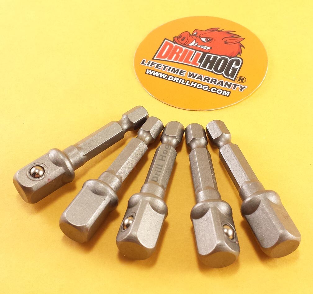 Drill Hog® 3/8" Socket Adapter Hex Shank 3/8 Impact Driver Bit Lifetime ...