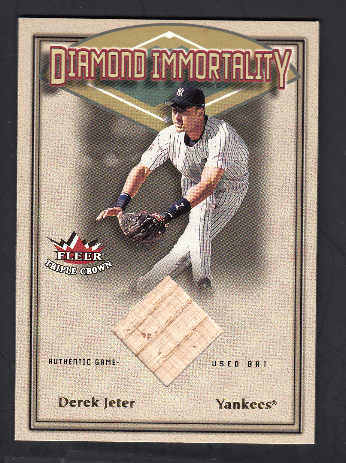 Derek Jeter 2002 Fleer Triple Crown Diamond Immortality Game Used Bat ...