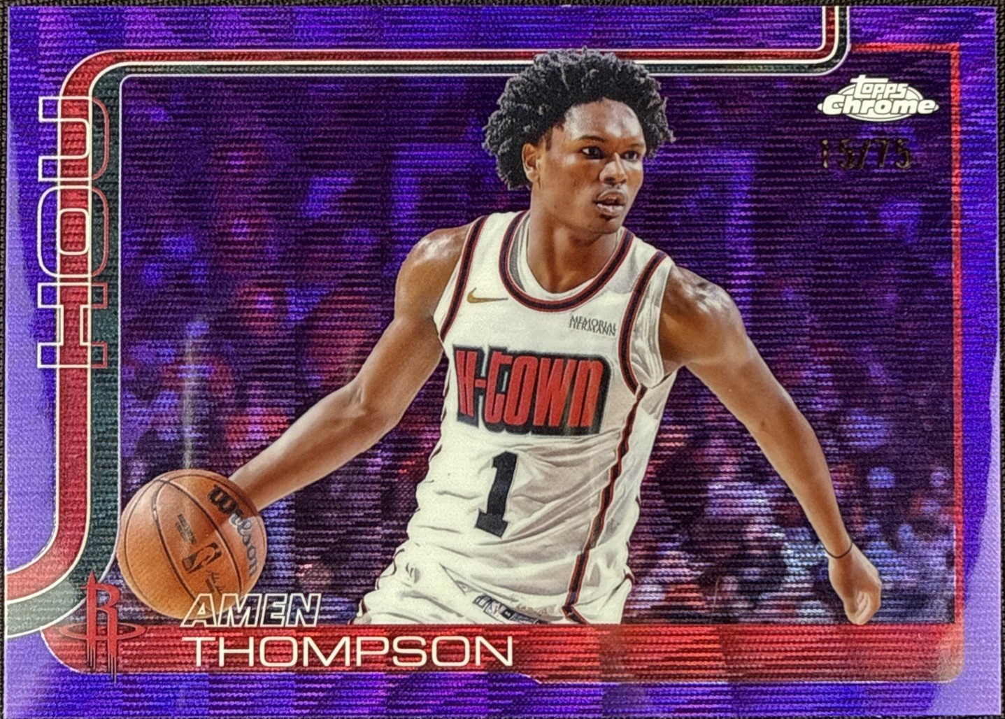 2025-26 Topps Chrome - Amen Thompson #17 Purple Wave Refractor /75 for ...