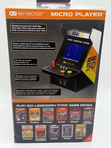 My Arcade Atari Micro Player Pro: 100 Video Games, 6.75" Mini Arcade ...