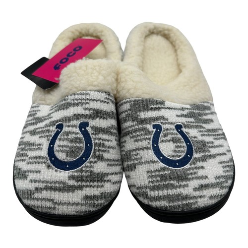 Women's FOCO Indianapolis Colts NFL Slippers Slip On House Shoes Size ...