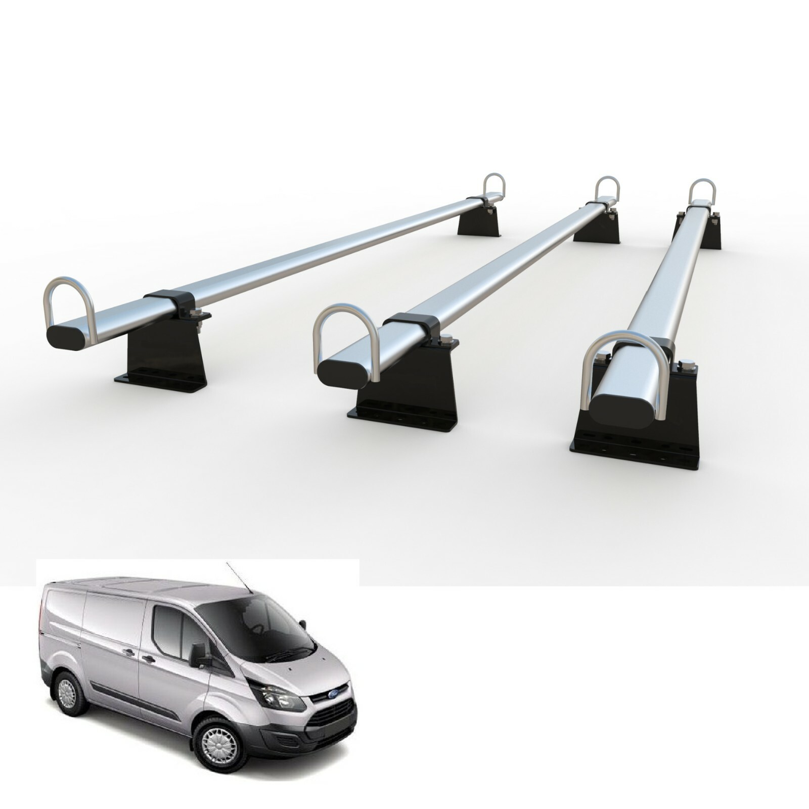 Roof Rack for 3 Bars FORD TRANSIT CUSTOM VAN - TITAN WorkReady ladder ...