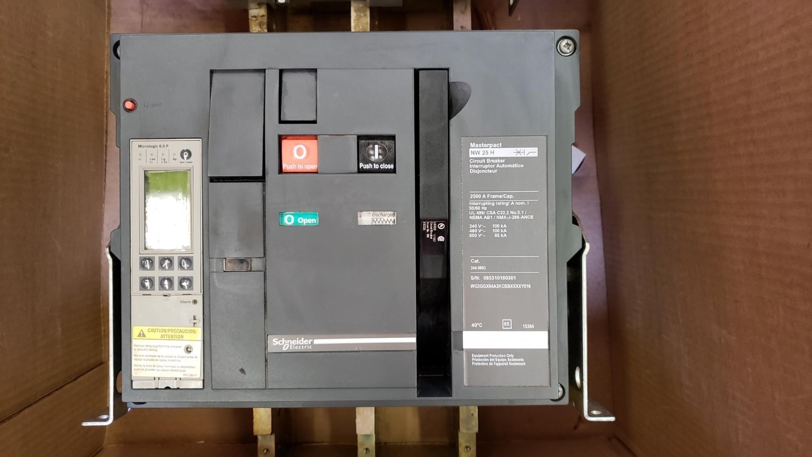 Schneider Electric Masterpact NW25H 2,500 Amp Circuit Breaker | eBay