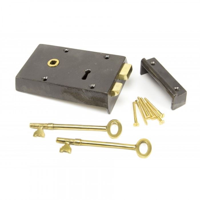 Small Natural Iron Rim Lock Rim Latch Set - Left Hand Orientation | eBay UK