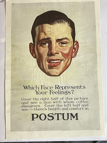 Antique Postum Coffee Full Page Ad With Corn Muffins Recipe On Back ...