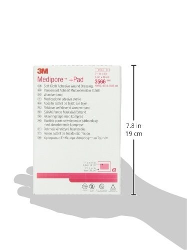 3M Medipore +Pad, Soft Cloth Adhesive Wound Dressing 3.5 "x4 ", 25/box ...
