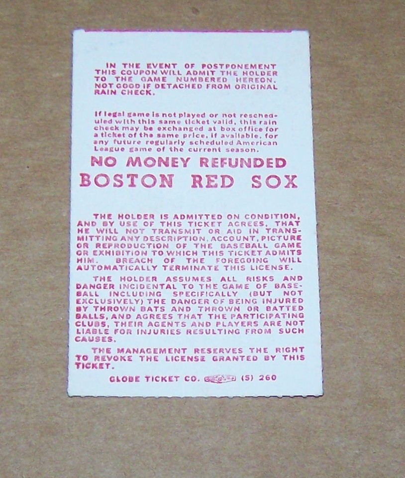 White Sox @ Red Sox Ticket Stub 8/16/79 John Tudor Debut Lynn HR # 145 ...