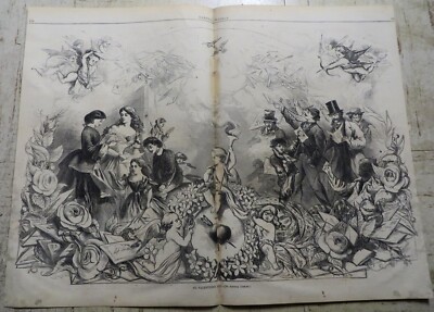 Arthur Lumley Harper's Weekly 1866 Foldout Print 21x16 St. Valentine's ...