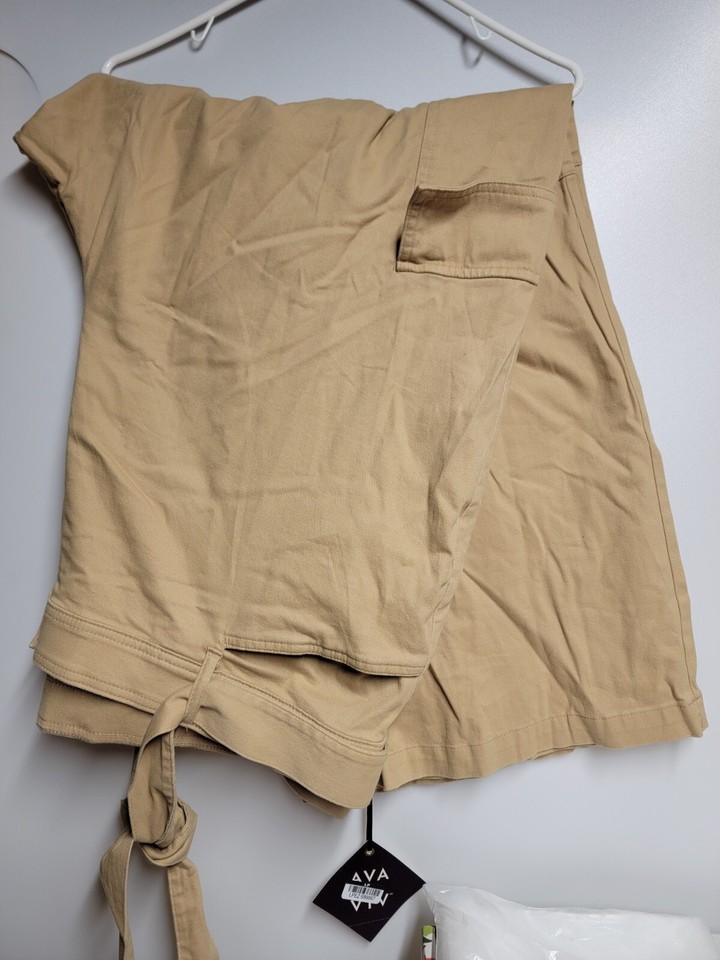 Ava & Viv Womens Plus High Rise Regular Fit Wide-Leg Cargo Pants, Tan ...