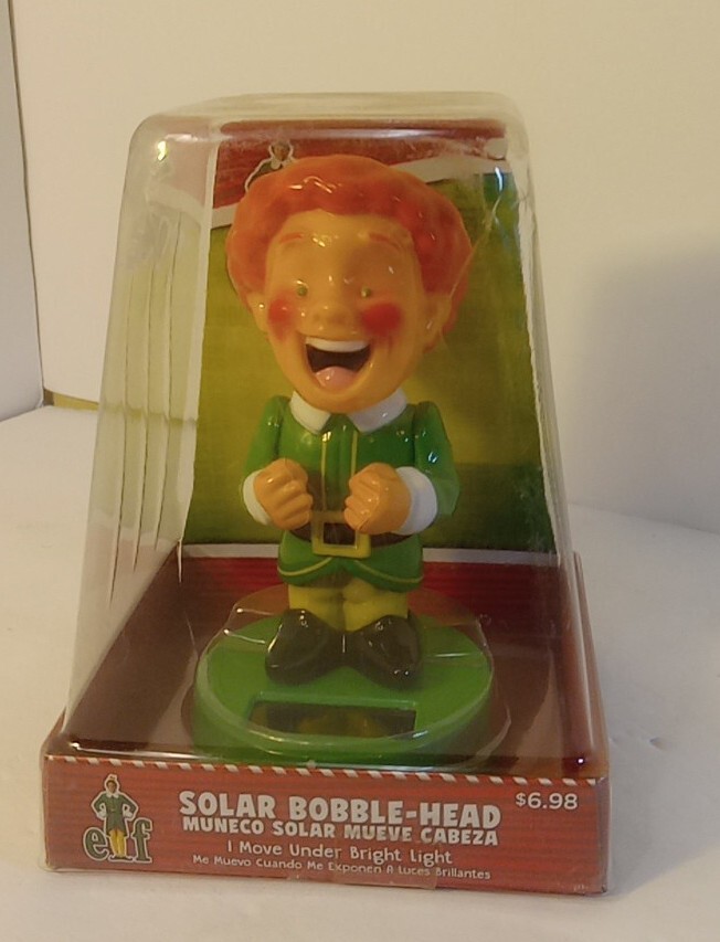 BUDDY THE ELF WILL FERRELL CHRISTMAS SOLAR BOBBLE HEAD DOLL BY RUZ. for ...
