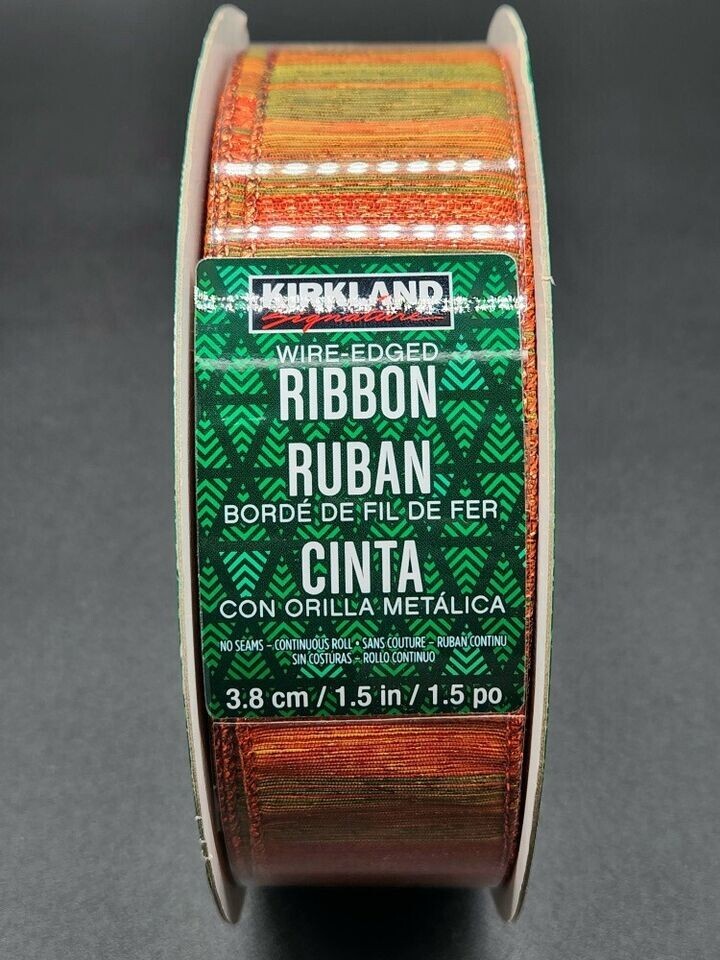 2-PACK Kirkland Wire-Edged Ribbon Brown Burlap 50yds x 1.5in Seamless ...