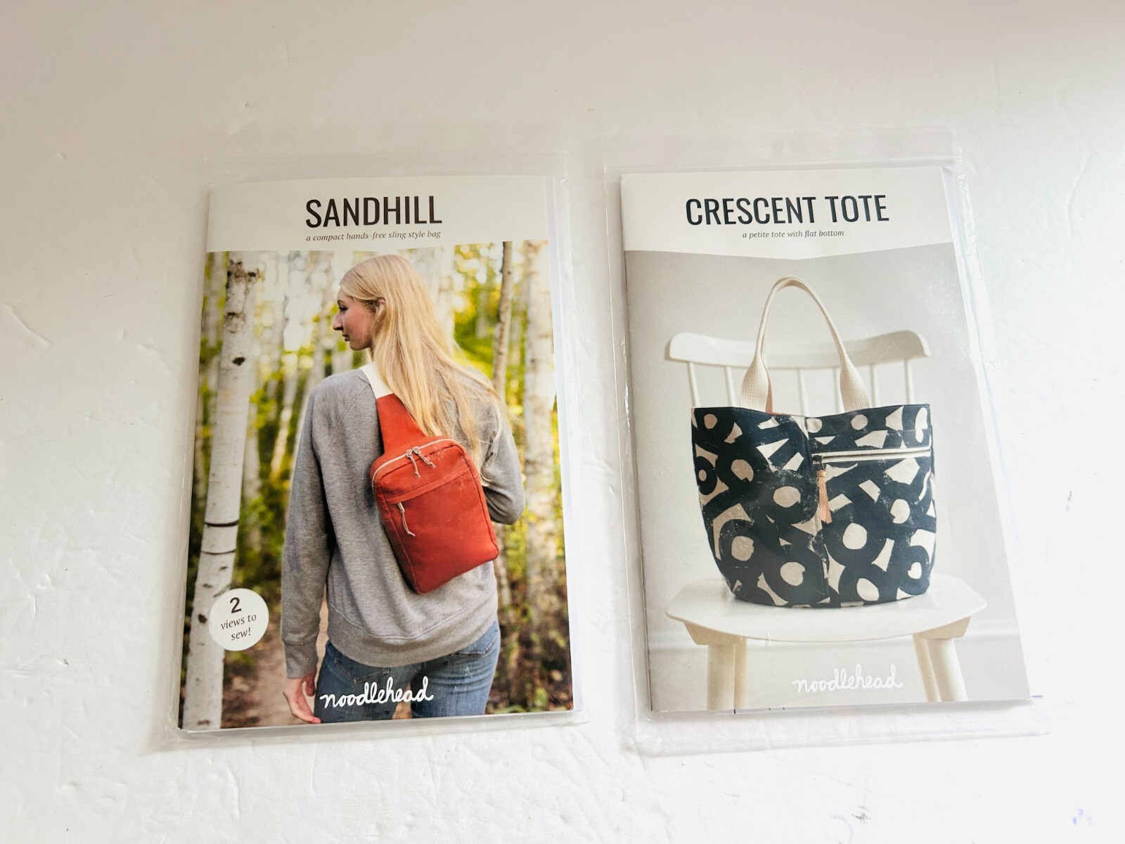 Noodlehead Tote Bag Patterns Lot of 2 Sandhill Sling and Crescent Tote NEW | eBay