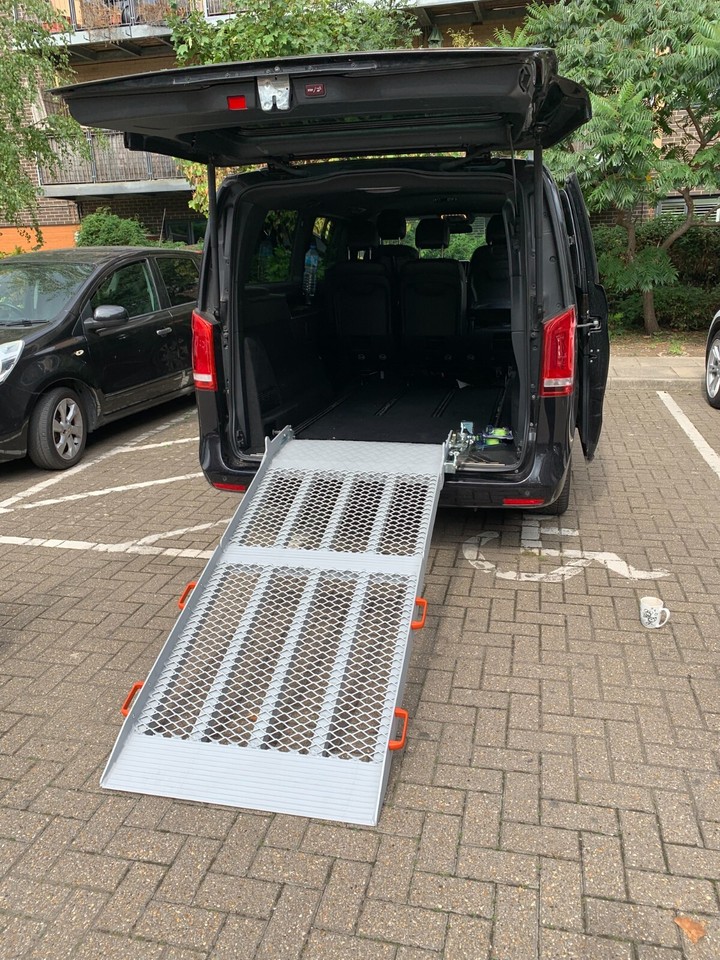 Fixed Pivot Van Ramp ,Wheelchair Access ,2m x 100cm x 400kg ,Punched ...