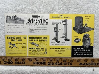 1940s Ammco Safe Arc Brake Shoe Grinder Honing Machine Vintage Brochure ...