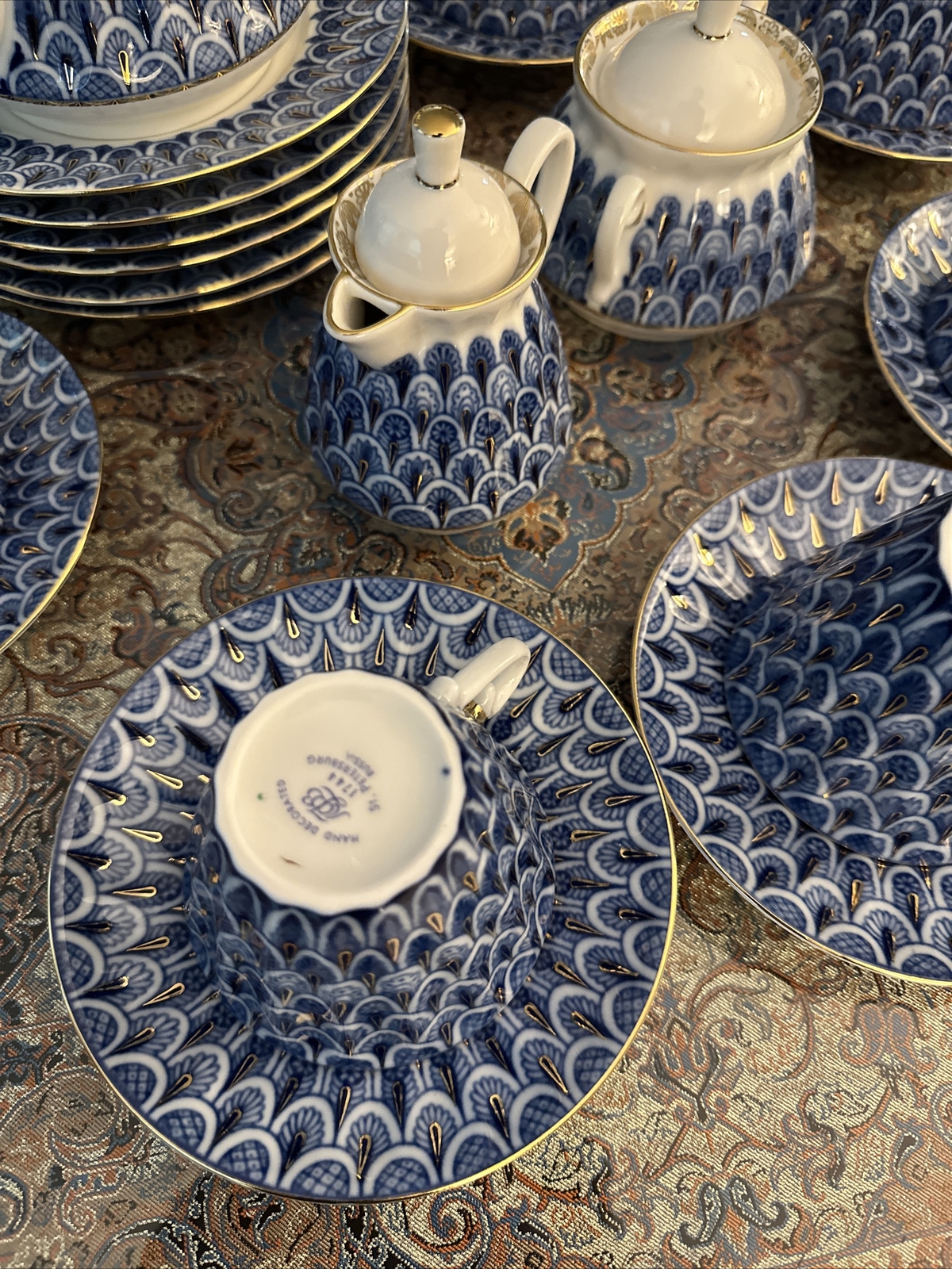 Lomonosov Imperial forget-me-not Tea Set for 6 | eBay