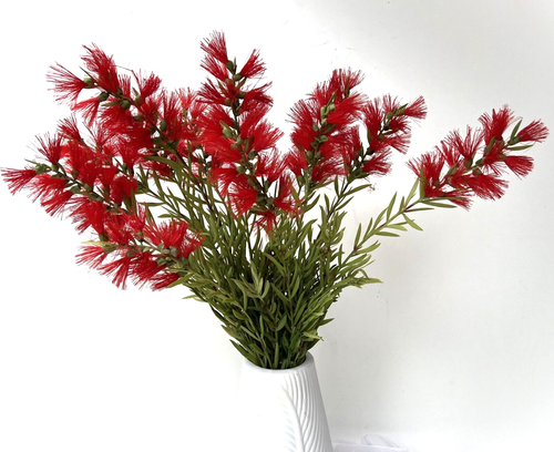 AUSTRALIAN NATIVE FLOWER RED BOTTLEBRUSH STEM FAUX SILK BOTTLE BRUSH ...