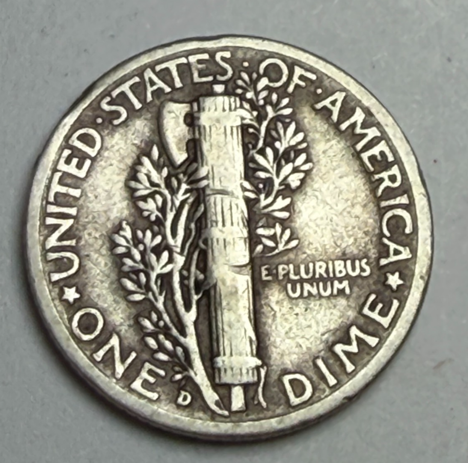 1942 D Mercury Dime Circulated Ungraded- 90% Silver 10c cent Dinged ...