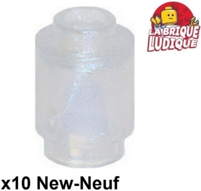 Lego 10x brique ronde brick round open stud 1x1 satin trans clear 3062 ...