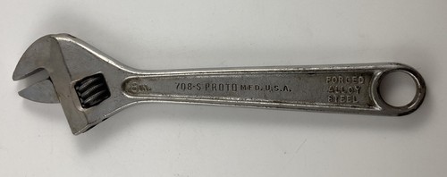 Proto 708-S 8" Adjustable Wrench Tool. USA. Tight Jaws, Good Condition ...