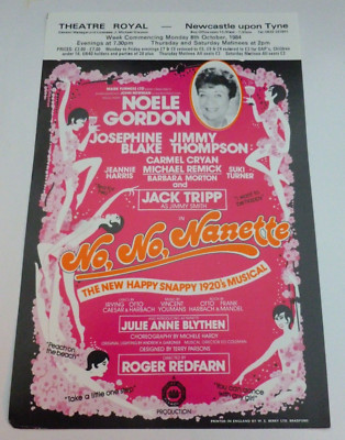 Noele Gordon Josephine Blake No No Nanette Newcastle Theatre Flyer 1984 ...