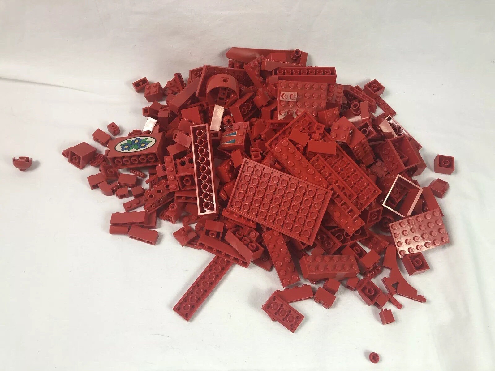 One Pound LEGO 1lb Bulk Red Blocks Of Variety Pieces Authentic Building ...