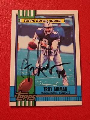 🏈1990 Topps Super Rookie #482 Troy Aikman Auto Signed Autograph | eBay