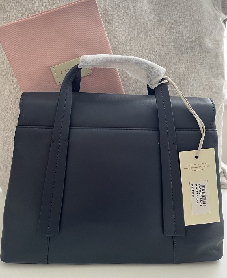 RADLEY Purley Knoll Navy Blue Leather Medium Crossbody Grab Bag - New ...