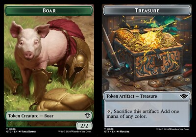 MTG Commander OTJ TOKEN Boar #0016 Treasure #0018 PLAYSET 4X X4 | eBay