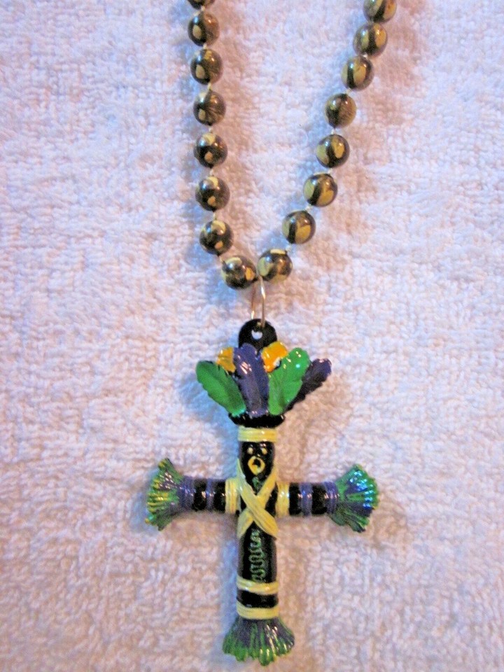 "VOODOO DOLL CROSS" PGY MARDI GRAS BEAD VOODOO FEST SPELLS LUCK POWER ...