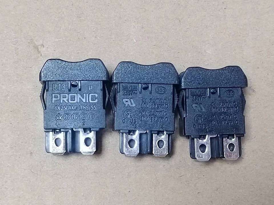 3PCS PRONIC R13 Rocker Switch 4 Pins 5A/8A 250VAC 10A 250VAC Black T85 ...