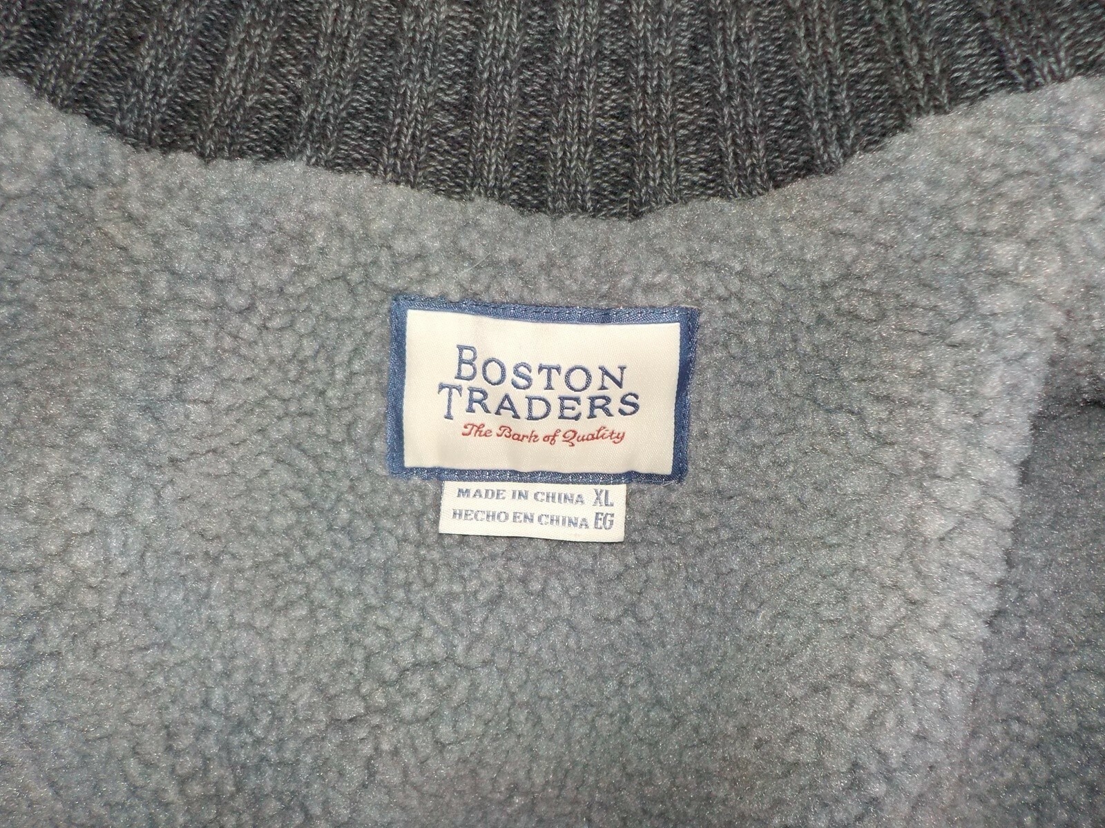 Boston Traders Sherpa Lined Full ZIp Sweater Jacket Gray XL | eBay