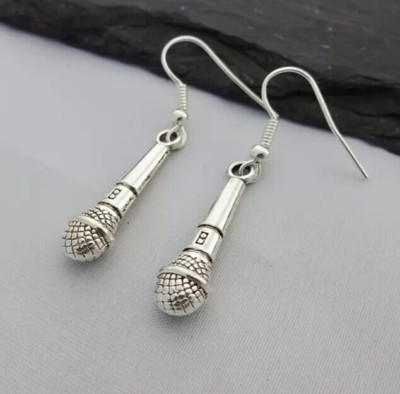 Creative Microphone Design Dangle Earrings, Hip Hop Vintage Earrings | eBay