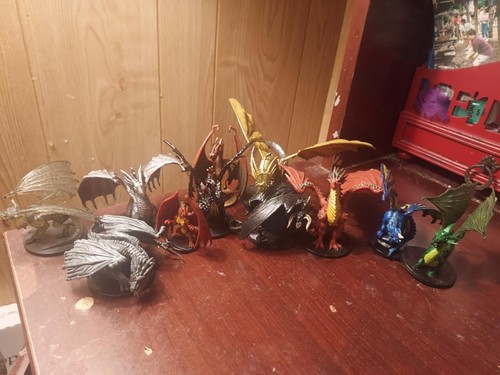 Dungeons and Dragons Dragon lot. Red,blue, black, misc. D&D pathfinder ...
