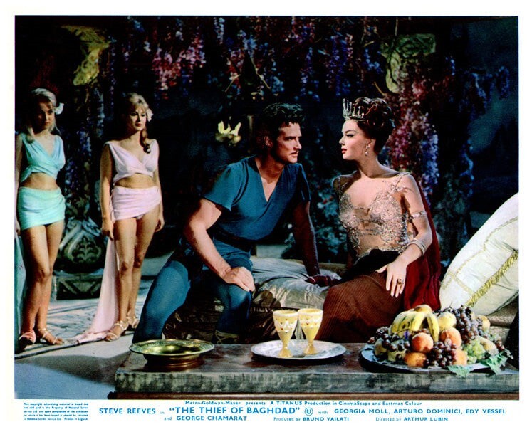 Thief of Bagdad Original Lobby Card Steve Reeves Edy Vessel Sexy ...