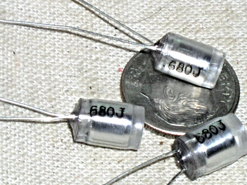 3 AXIAL POLYSTYRENE FOIL 68 PICO PF 68PF 63V LEADED FIXED RF CAP ...