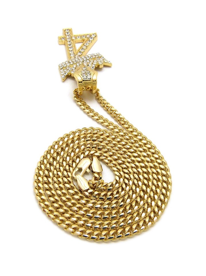 NEW # 1 to 9 NUMBER PENDANT & 24" VARIOUS CHAINS & COLOR HIP HOP ...