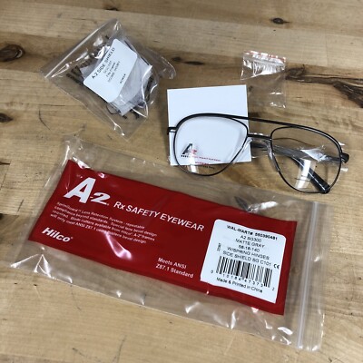 Hilco A2 SG300 Matte Gray Safety Eyewear Frame 56-18-140 New | eBay