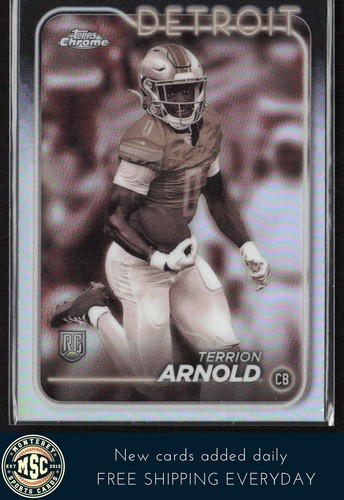 Terrion Arnold 2024 Topps Chrome Sepia Refractor RC #228 Detroit Lions ...