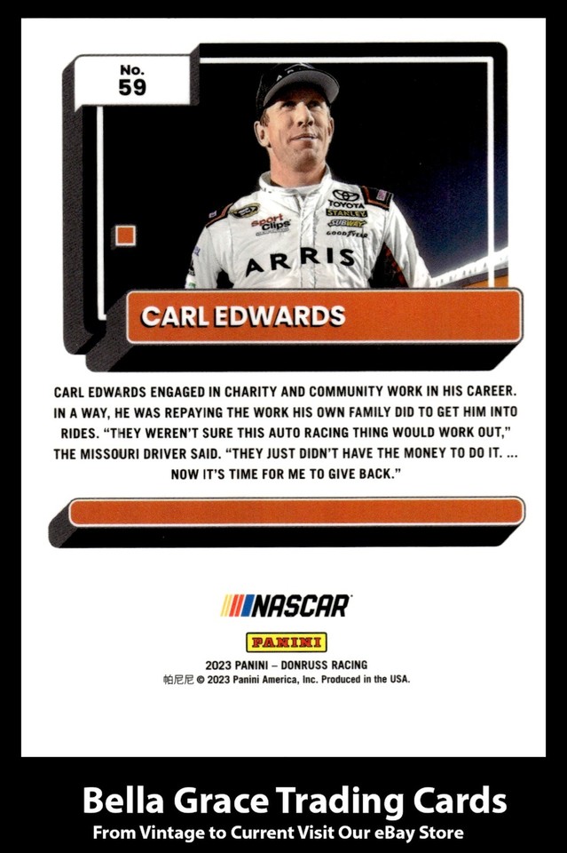2023 Panini Donruss Racing Carl Edwards #59 Optic | eBay