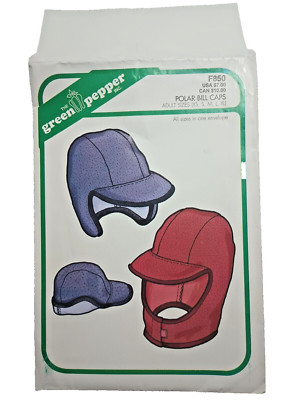 Green Pepper Polar Bill Caps Size XS to XL Sewing Pattern New | eBay