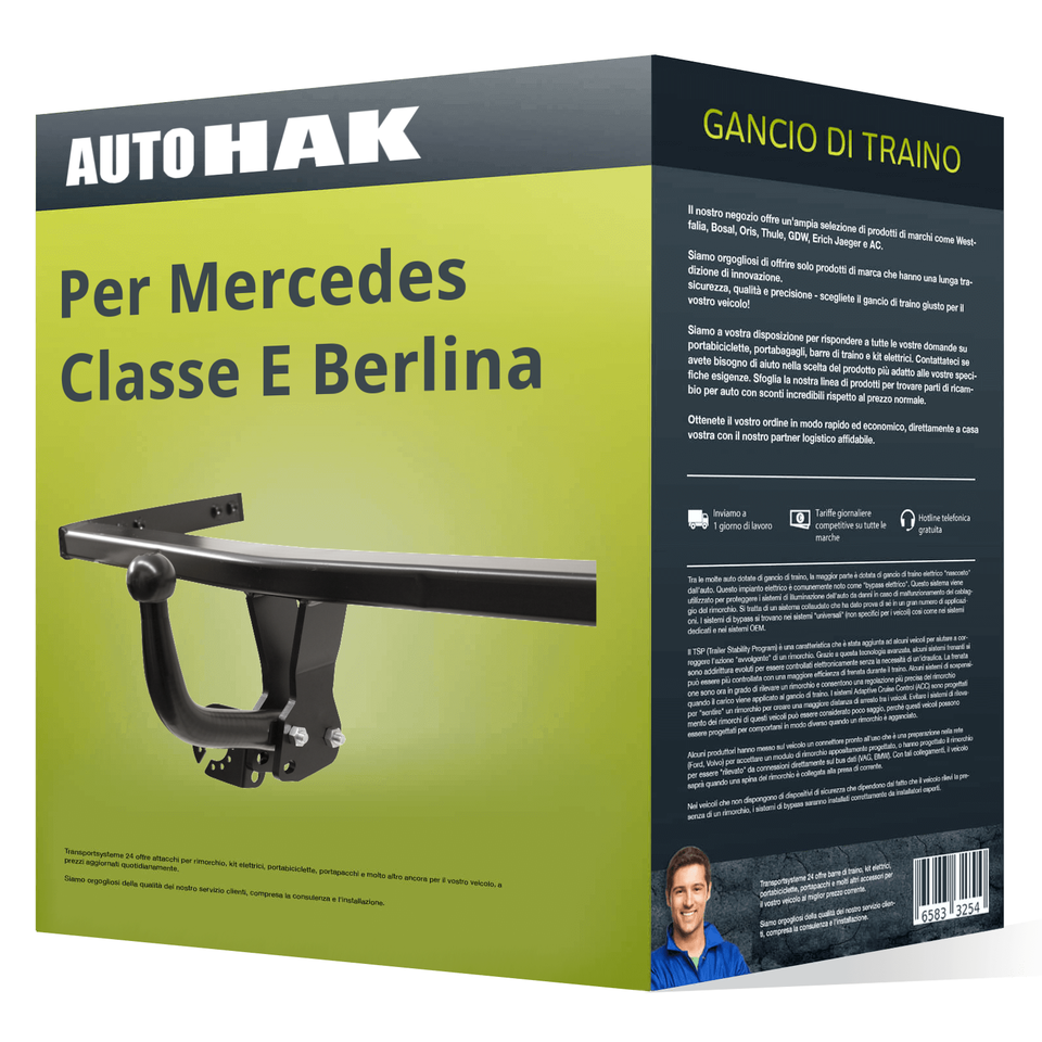 Gancio traino compatibile per Mercedes Classe E Berlina 84- fisso Auto ...