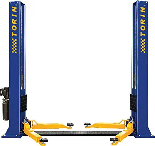 Torin Hydraulic 9,000LB Cap Two Post Floor Plate Auto Hoist Clear Floor ...