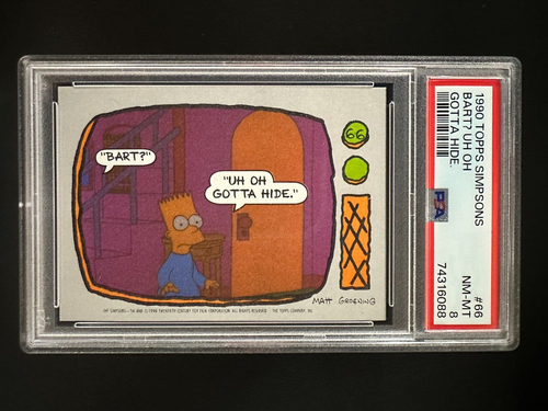 1990 Topps Simpsons #66 - Bart? Uh Oh Gotta Hide - PSA 8 | eBay