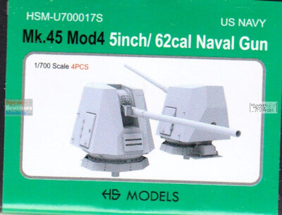 HSMU700017U 1:700 HS Models US Navy Mk.45 Mod4 5-inch/62cal Naval Gun ...