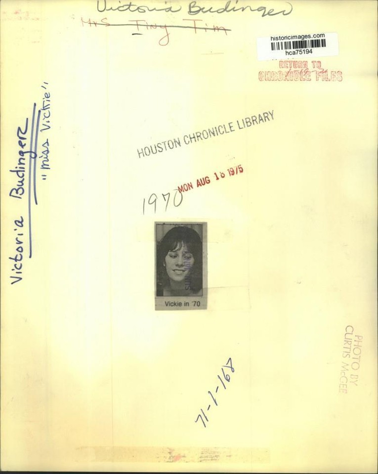 1970 Press Photo Victoria Budinger, "Miss Vickie," wife of Tiny Tim ...