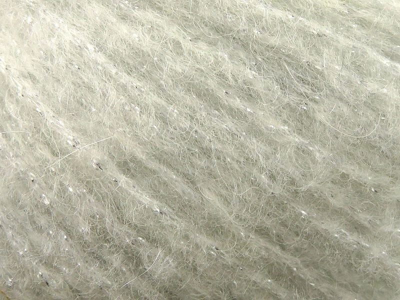 Charm White Silver 80424 Ice Yarns DK Mohair Wool Blend w/ Sparkle 50gr ...