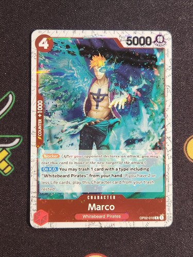EXACT CARD PICTURED Marco OP02-018 PRB01 One Piece TCG Jolly Roger Foil ...