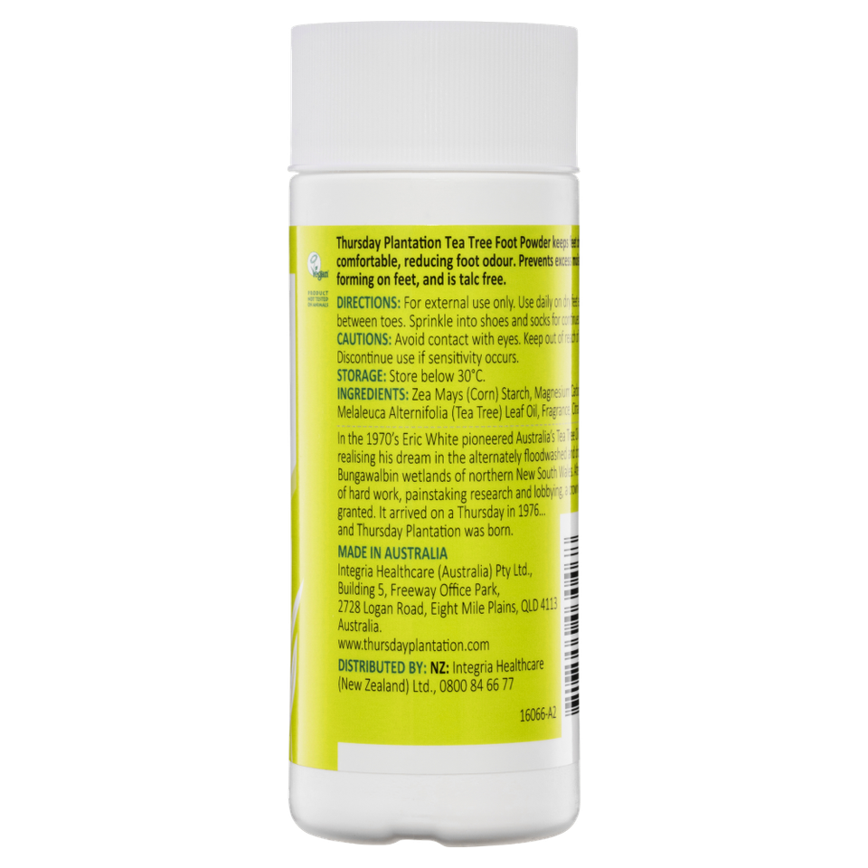 Thursday Plantation Tea Tree Foot Powder 100g Talc Free Prevents Foot ...