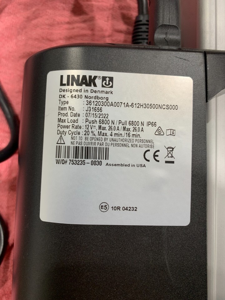 Linak DK-6430 Smart Linear Actuator 12v Push/Pull: 6800N Manual or CAN ...