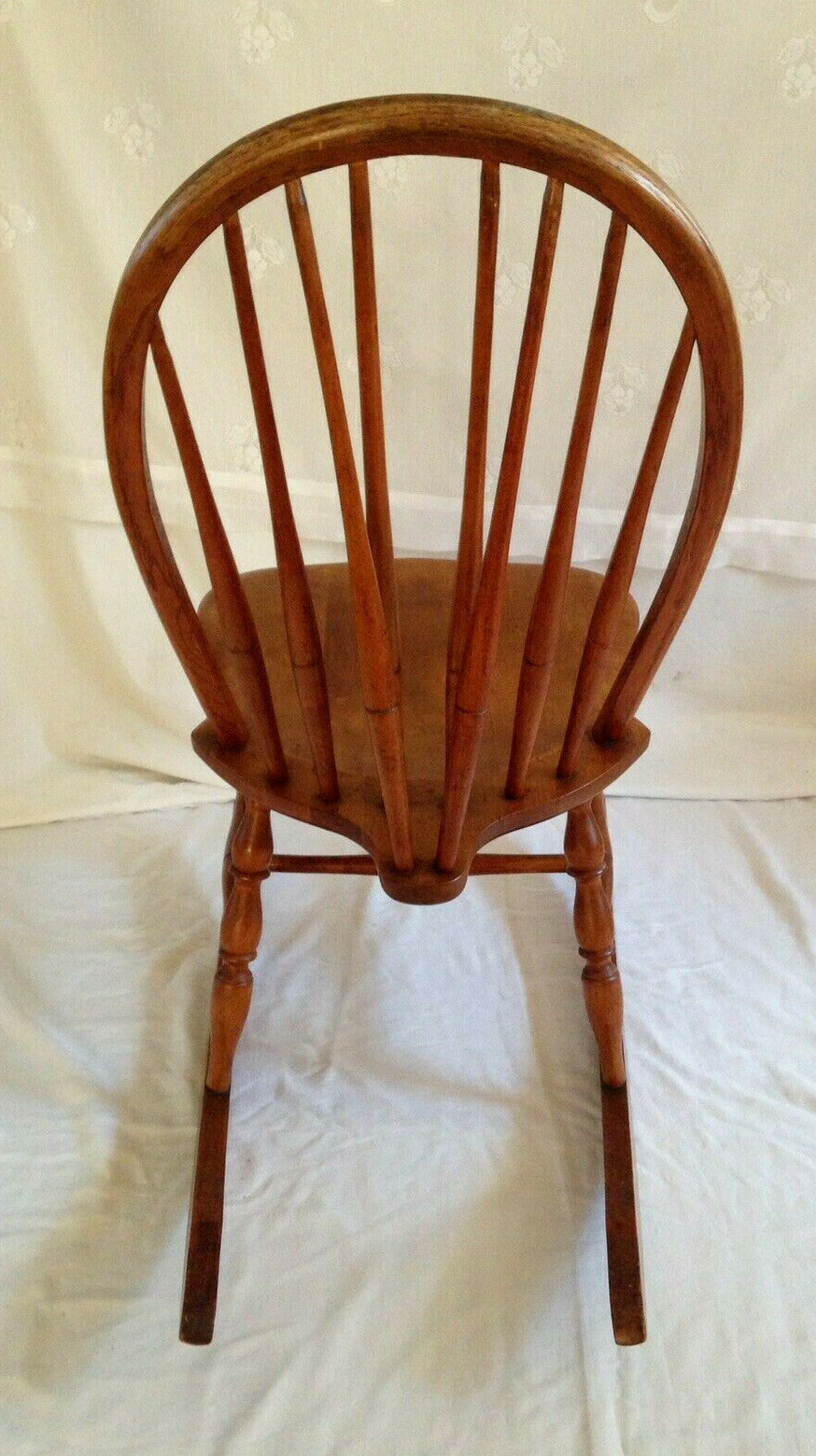 Vtg S BENT & BROS. Rocking Chair 8 Brace Back w Tail Support Windsor ...